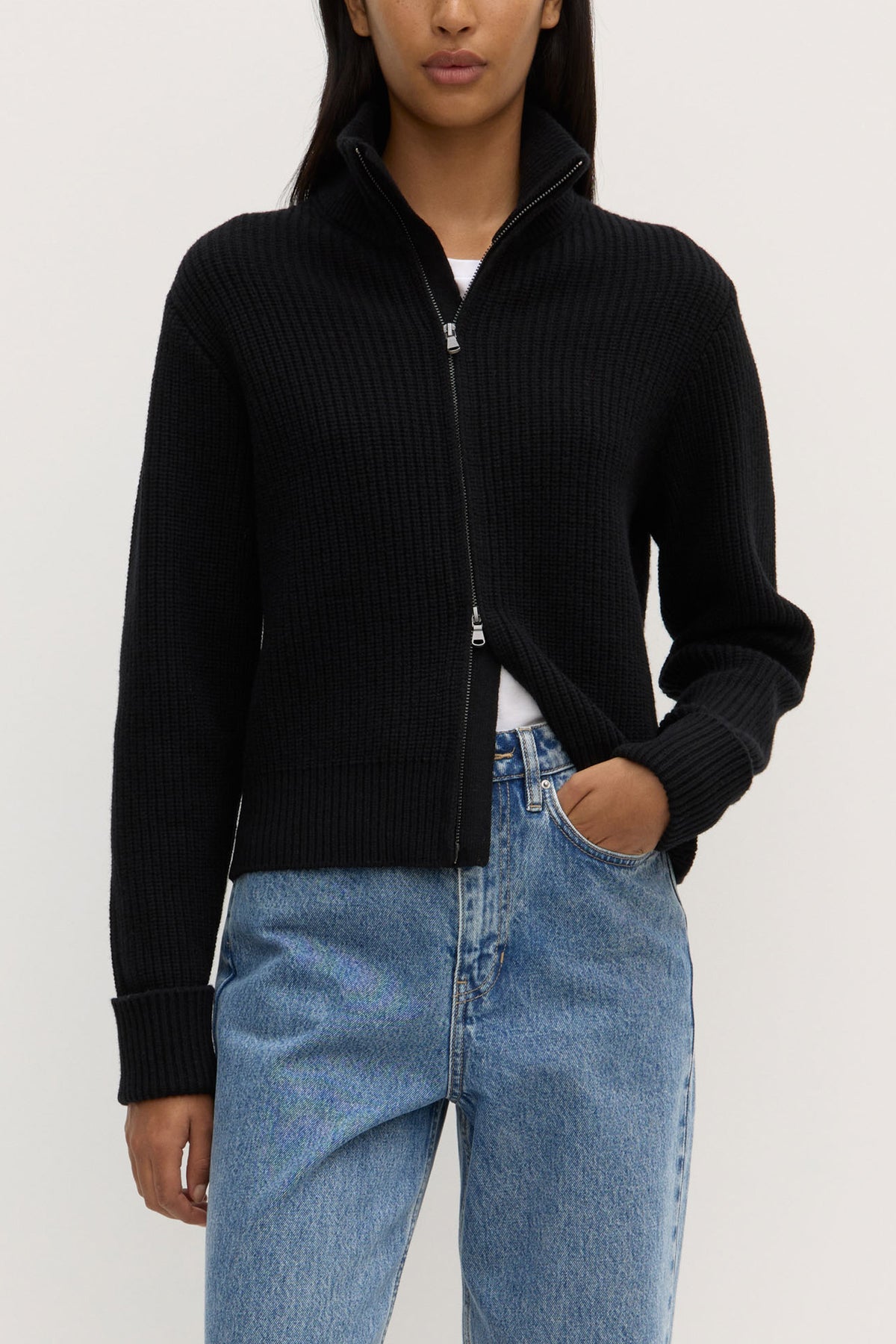 Assembly Label Annisha Zip Knit Black – Garwood Boutique