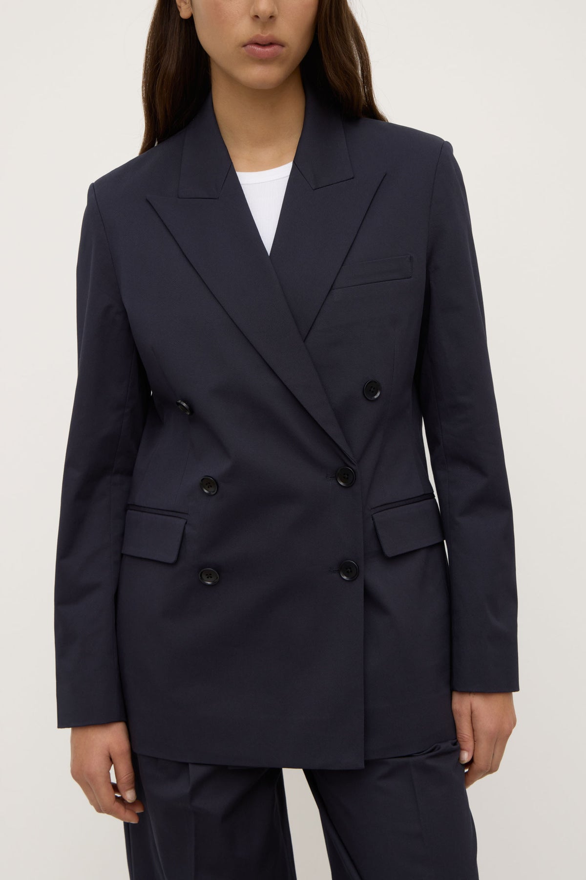 Assembly Label Ellen Twill Blazer True Navy – Garwood Boutique