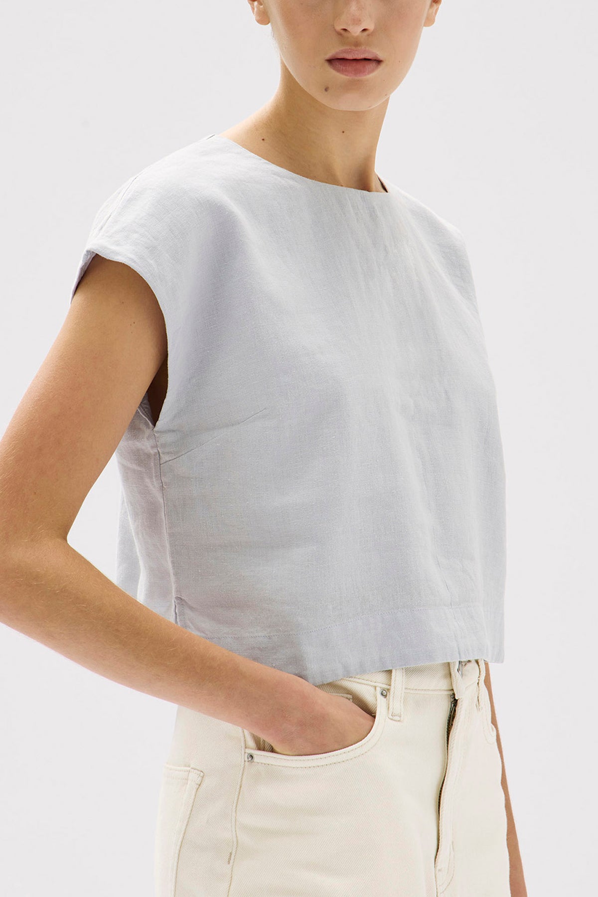 Assembly Label Tori Linen Top Blue Haze – Garwood Boutique